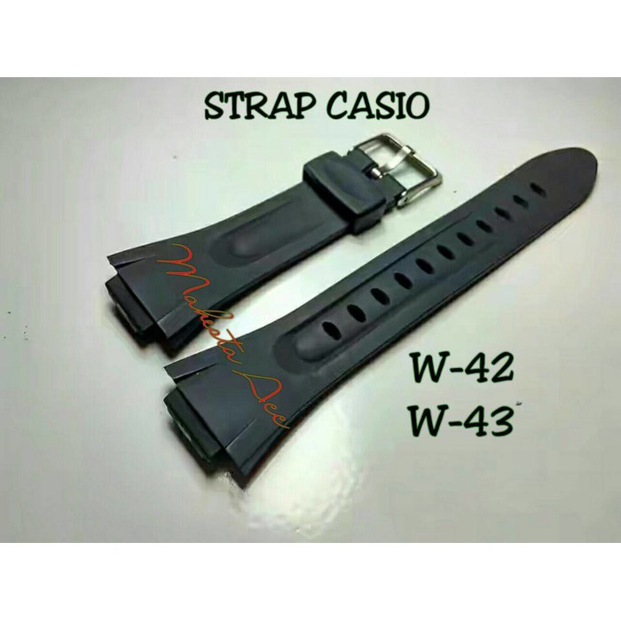Jual Strap Watch CASIO W43/Tali Jam CASIO W43/Rubber Strap CASIO W43 ...