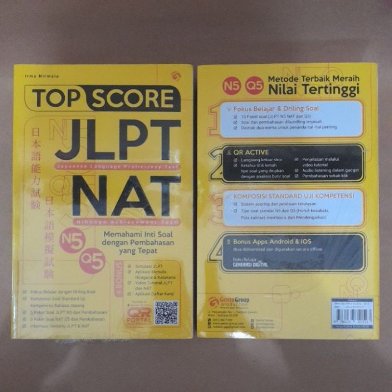 Jual Top Score JLPT N5 NAT Q5 / Pembahasan JLPT N5 NAT Q5 - Irma ...