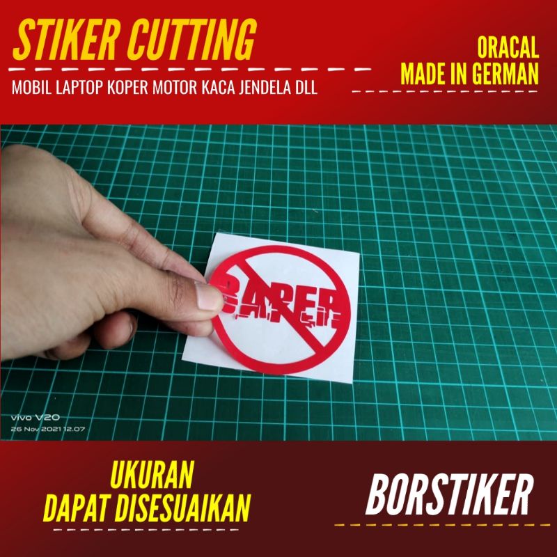 Jual STIKER NO BAPER | STICKER CUTTING BAHAN ORACAL CUSTOM LOGO DLL ...