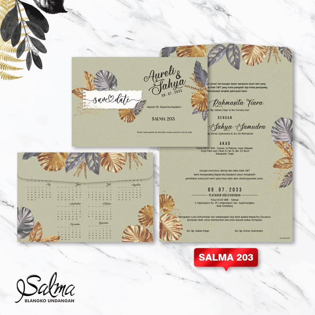 Jual Salma 203| Blangko Undangan | Undangan Print | Undangan Kosong | Undangan | Undangan Simple ...