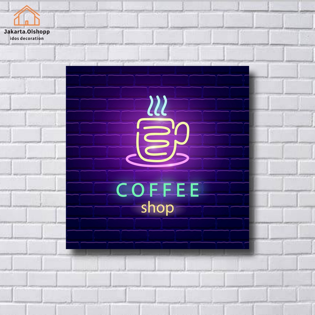 Jual Poster Kayu Neon Coffee/Neon ice cream/ Neon cocktail/Neon Donuts ...