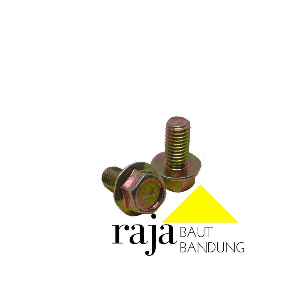 Jual Flange Bolt Kuning 8x16 (Baut Topi) | Shopee Indonesia