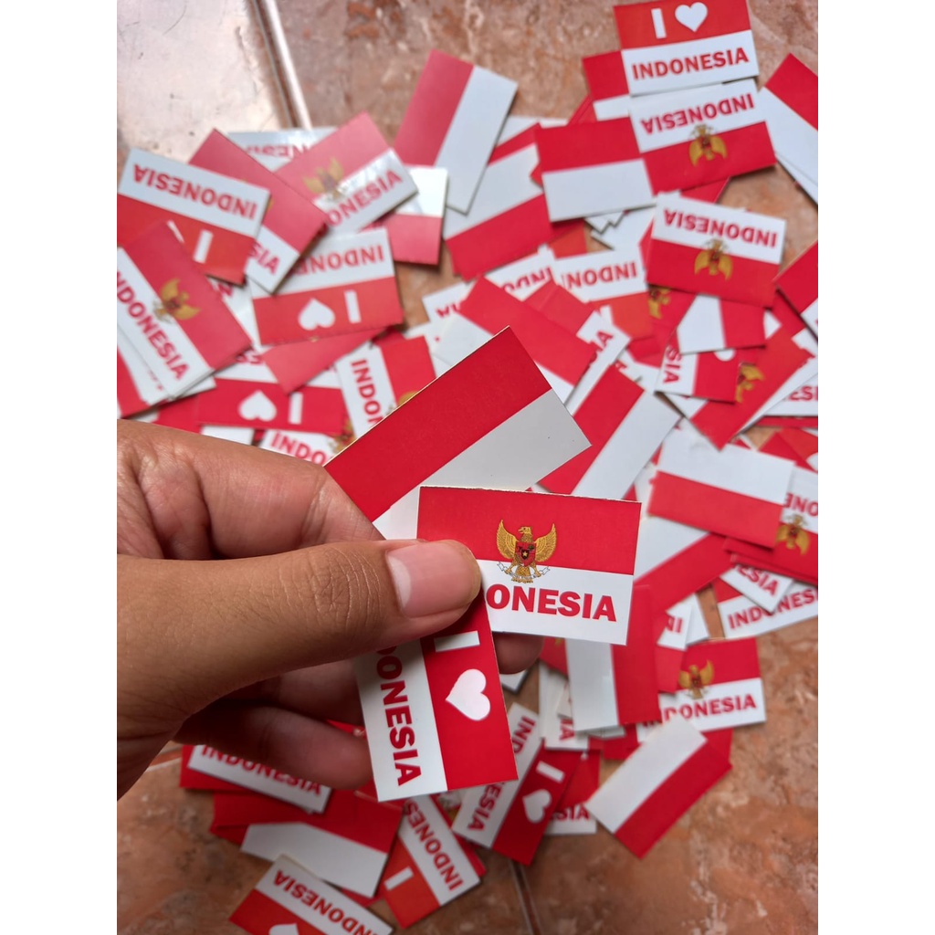 Jual Stiker Pipi Bendera INDONESIA isi 100 pcs | Tempelan Pipi PIALA ...