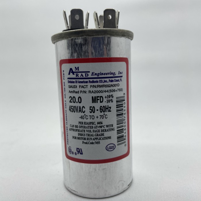Jual kapasitor AC / capacitor AC merek Amrad 20 uF/ 20 mikro | Shopee ...