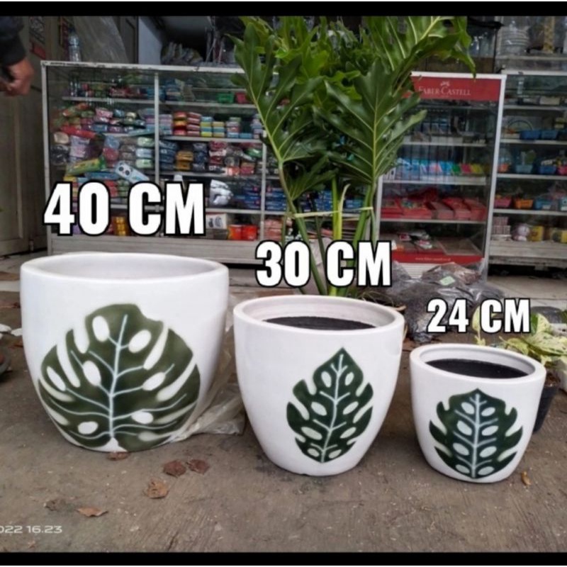 Jual pot lukis gerabah jumbo, pot monstera, pot tanah liat | Shopee ...