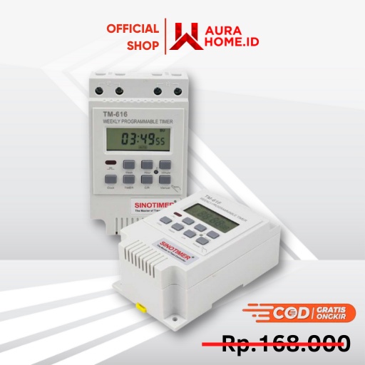 Jual Power Timer Programmable Time Switch Relay 220 V 30 A TM616W ...