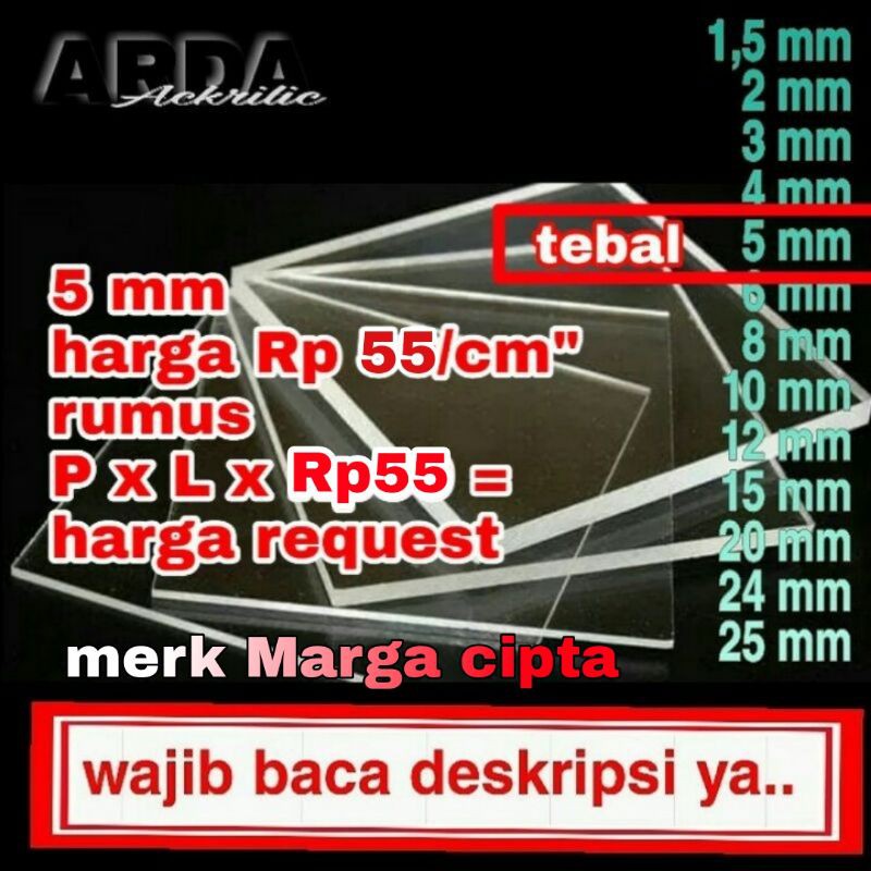 Jual Akrilik 5mm bening Rp 55/Acrylic custom Lembaran 5mm 55/cm² ...