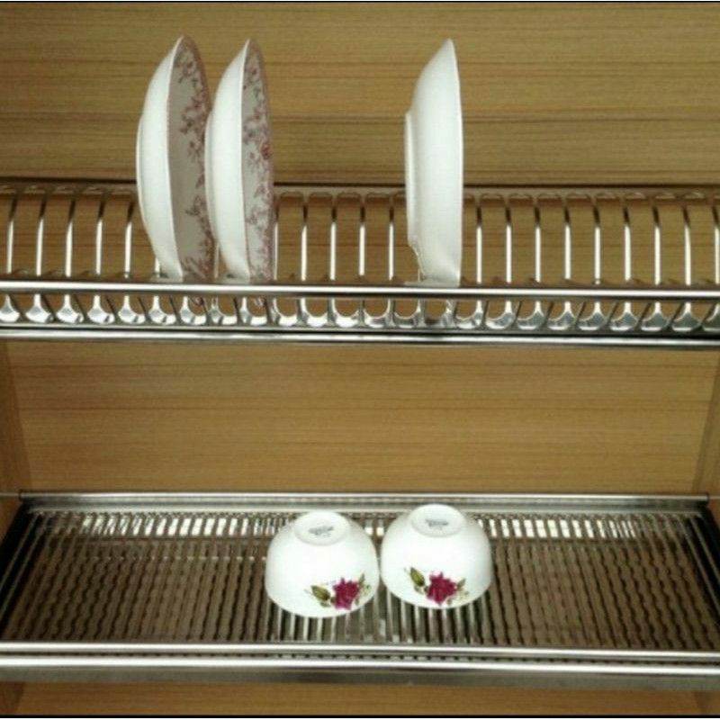 Jual rak piring gelas 2 susun stainless kitchen set 60 cm | Shopee ...