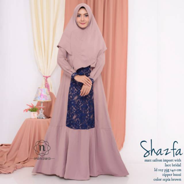 Jual DRESS SHAZFA ORINAWA DRESS BROKAT ELEGAN MEWAH MURAH KEKINIAN ...