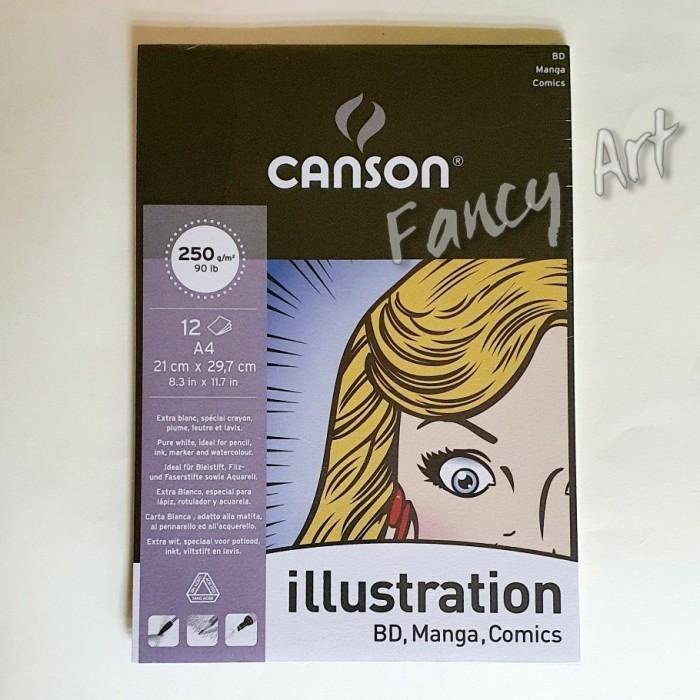 Jual Sketch Canson Illustration Pad A4 250Gsm 12Sheets Bd Manga Comic ...