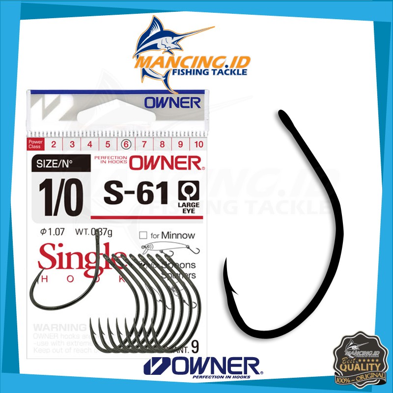 Jual Owner 51576 S-61 Single Hook Hook Pancing Kail Made in Japan | Shopee Indonesia