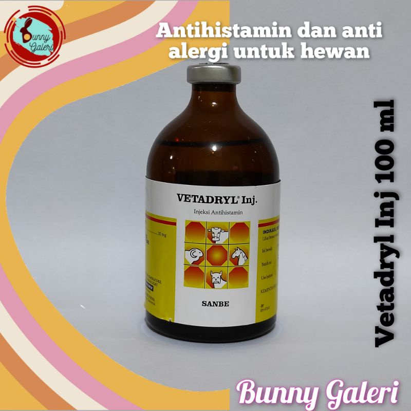Jual VETADRYL INJ 100 ml, Antihistamin dan antialergi Injeksi untuk ...