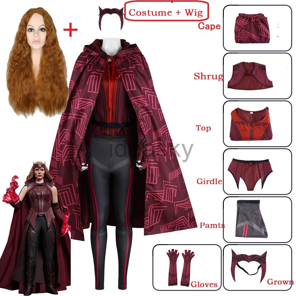 Jual PREORDER Halloween Scarlet Witch Cosplay Wanda Maximoff Costume ...
