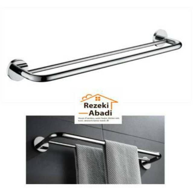 Jual Rak Handuk 60 cm 2 Baris / Gantungan Handuk / Jemuran Handuk ...