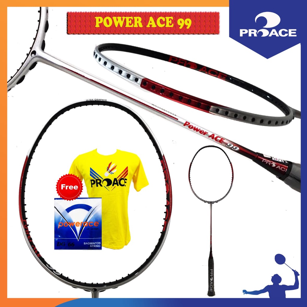 Jual Raket Badminton PROACE - Power Ace 99 (Free : Kaos + Senar ...