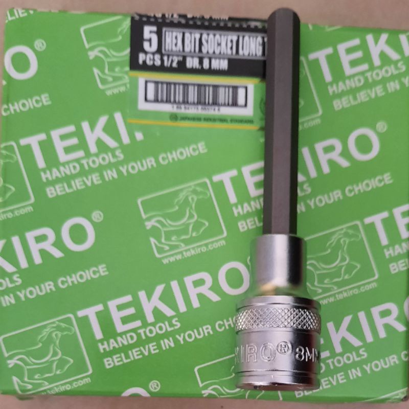 Jual Kunci Sock L /Hex Bit Socket L 1/2 8mm x 100 Tekiro | Shopee Indonesia