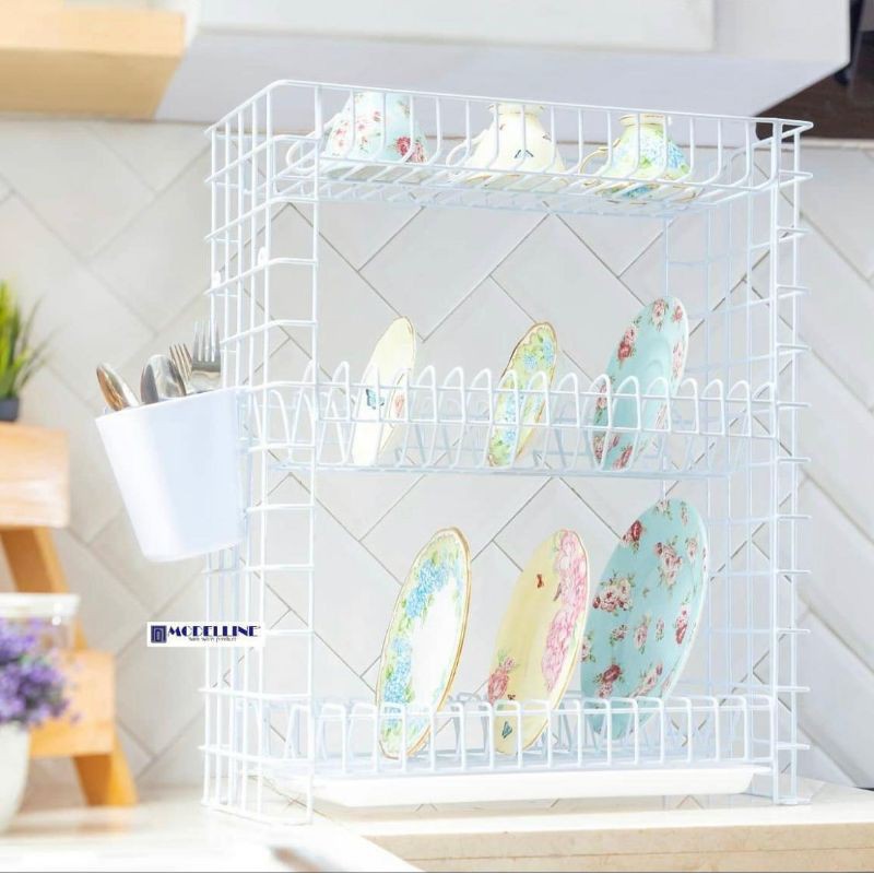 Jual Modelline Rak Piring Susun 3 ( B 30 ED + Tray ) | Shopee Indonesia