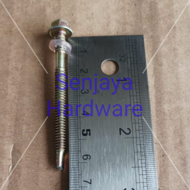 Jual Sekrup skrup roofing kuning baut atap baja ringan 12 x 60 ( 6 cm ) | Shopee Indonesia