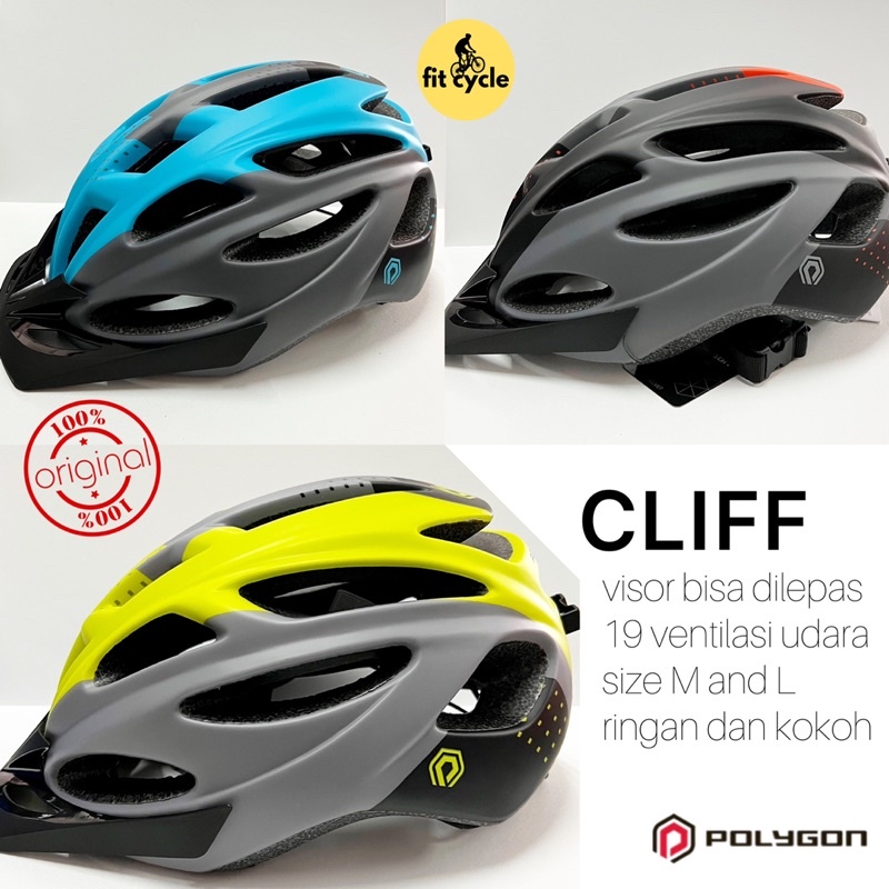 Jual Helm sepeda Polygon Cliff untuk MTB bike helmet | Shopee Indonesia