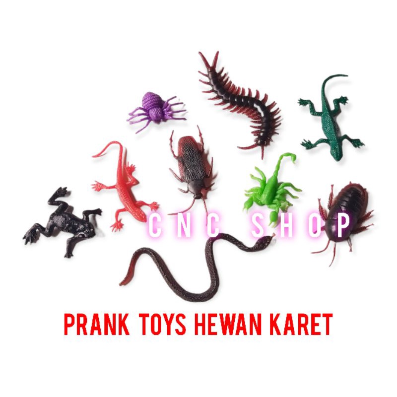 Jual 2pcs Mainan Binatang Karet Cicak Ular Kecoa Katak Laba Laba Prank ...