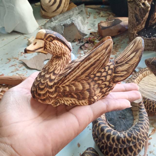 Jual Miniatur bebek kayu unik | Shopee Indonesia