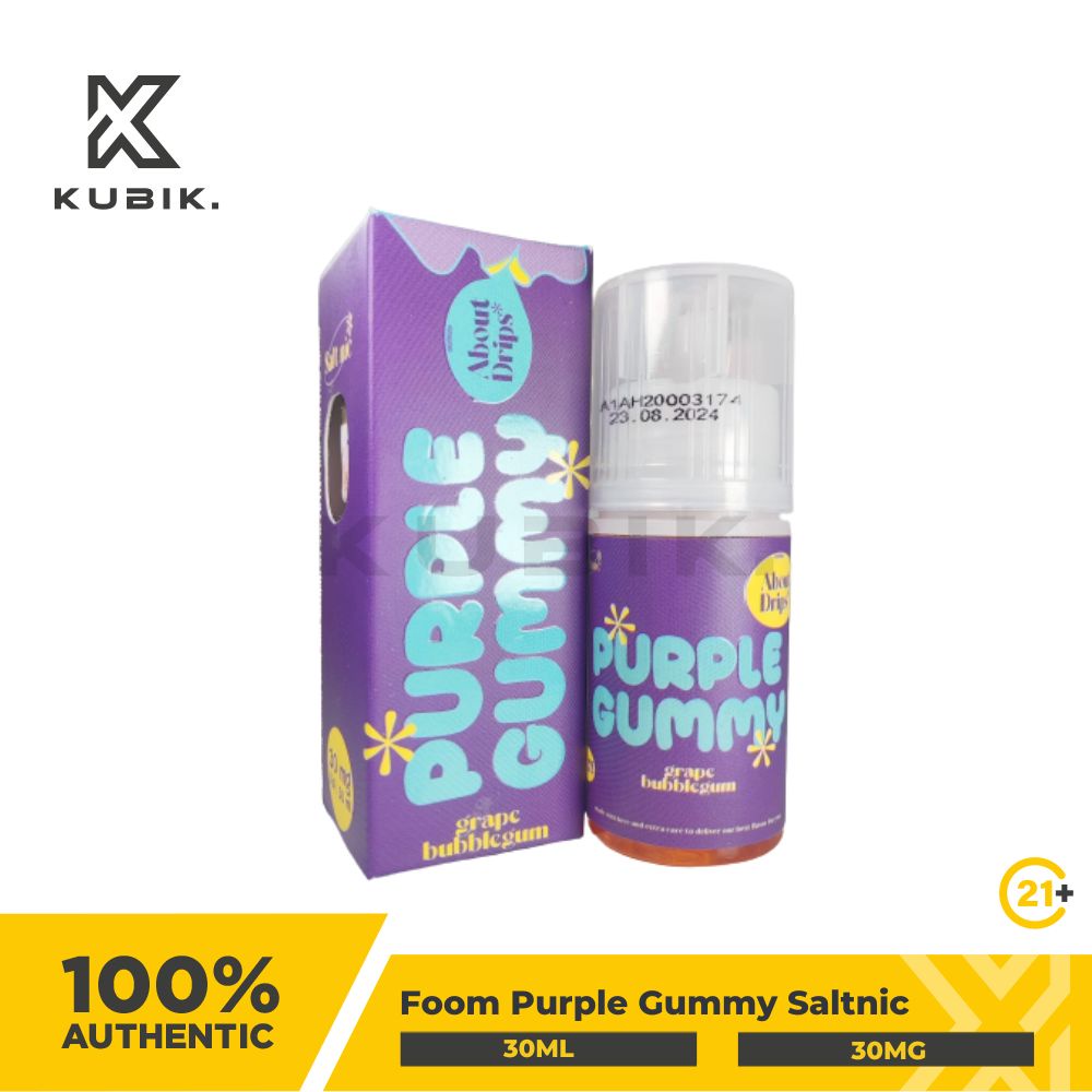 Jual Liquid Foom Purple Gummy Grape Bubblegum Salt Nic 30ML - Liquid ...