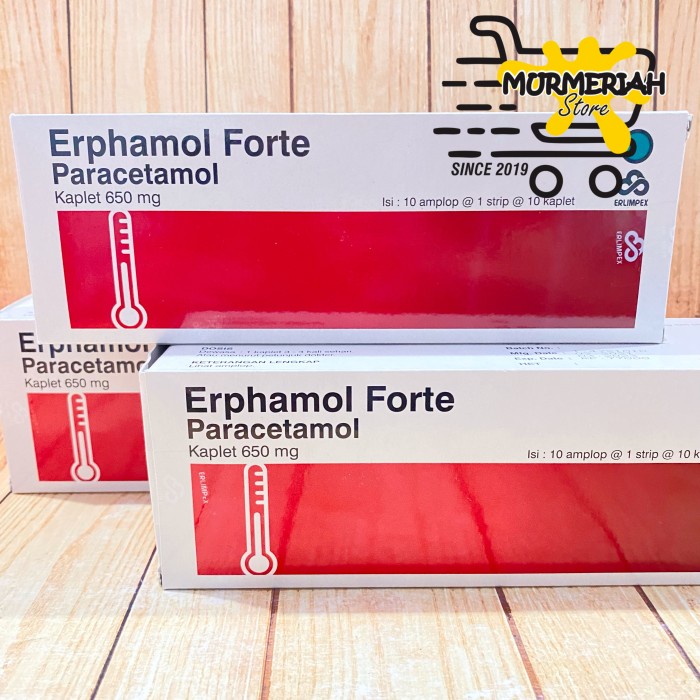 Jual ERPHAMOL FORTE 650 mg BOX Paracetamol-Obat Demam,Pusing & Nyeri ...