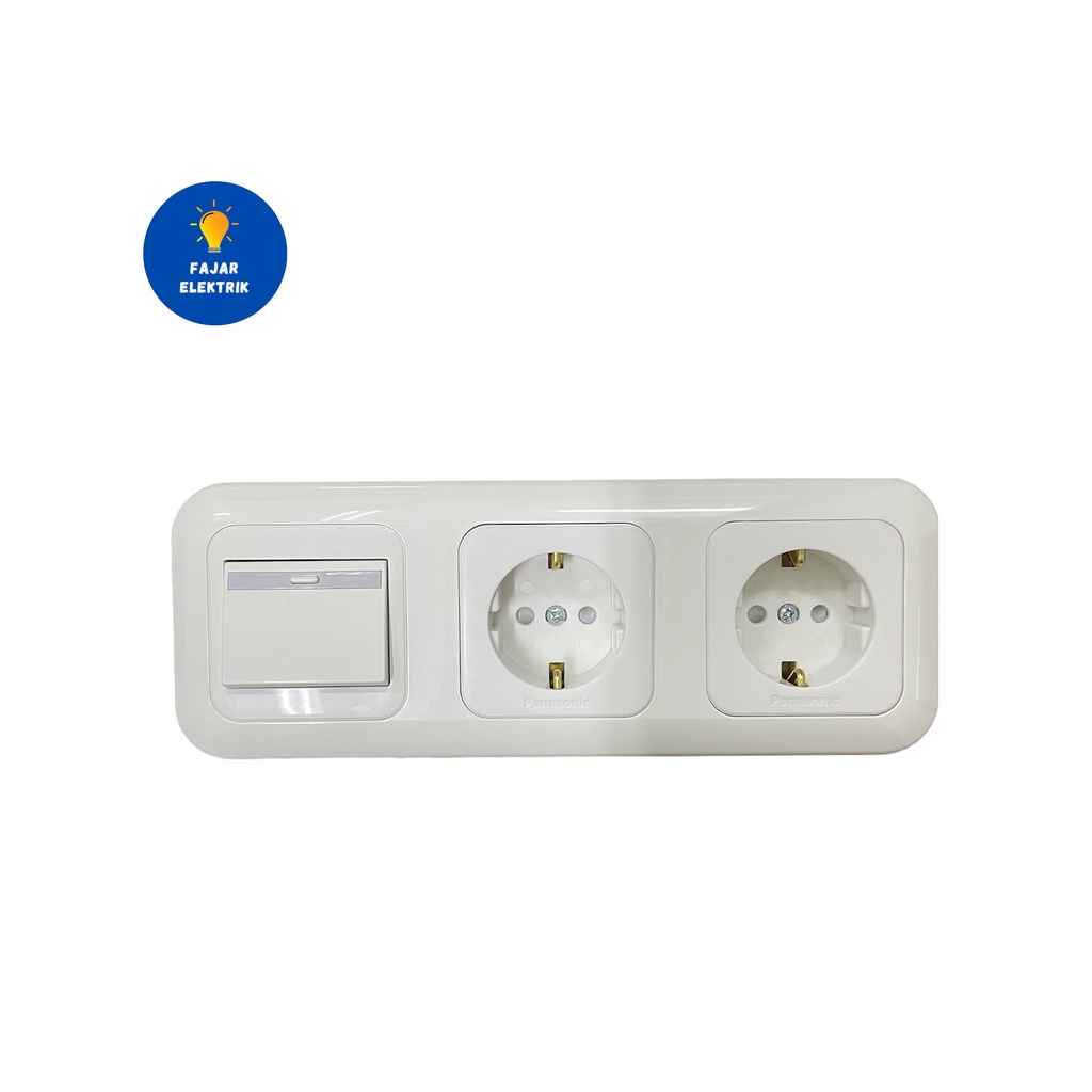 Jual PANASONIC STOP KONTAK CP + STOPKONTAK CP + ENGKEL BESAR 3 GANG ...