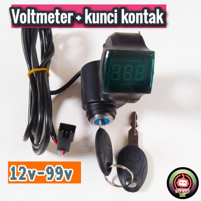 Jual [KODE PRODUK M7AWP9581] voltmeter kunci kontak display sepeda listrik skuter elektrik e ...