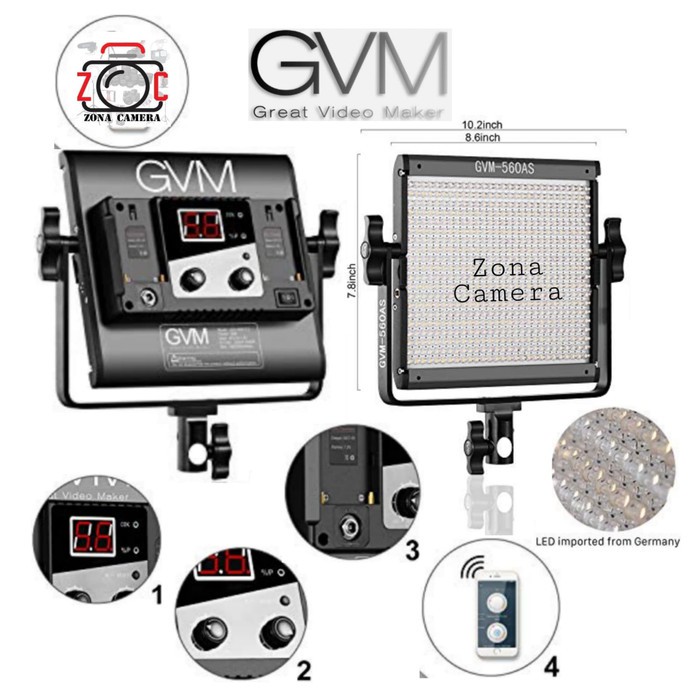 Jual GVM 560AS LED Video Light Bicolor Lighting Panel Continuous Lampu ...