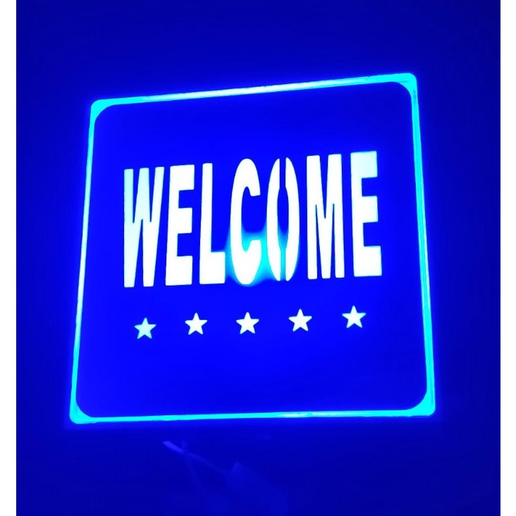 Jual Lampu Indikator LED Sign / Lift Display Welcome 3x1W 220V Biru ...