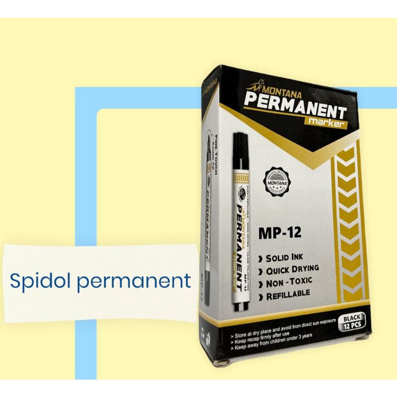 Jual Spidol Besar / Spidol Permanen Montana Tinta Hitam (1 LUSIN isi 12 ...