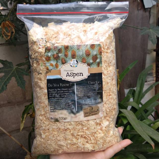 Jual 100 gram Aspen Bedding substrate untuk alas kandang reptil reptile ...
