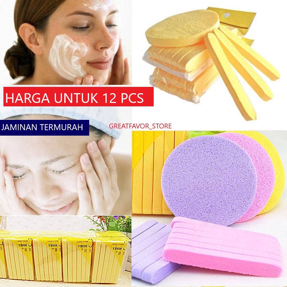 Jual spons wajah spons facial isi 12 pcs, jaminan termurah | Shopee ...