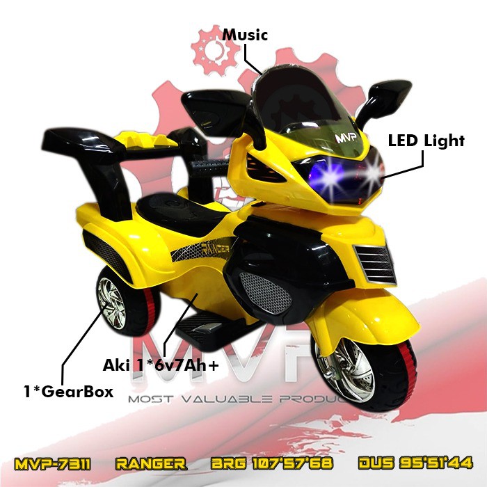 Jual MVP7311 Ranger Mainan Anak Motor Aki Motoran MVP Ride On Car Toys ...