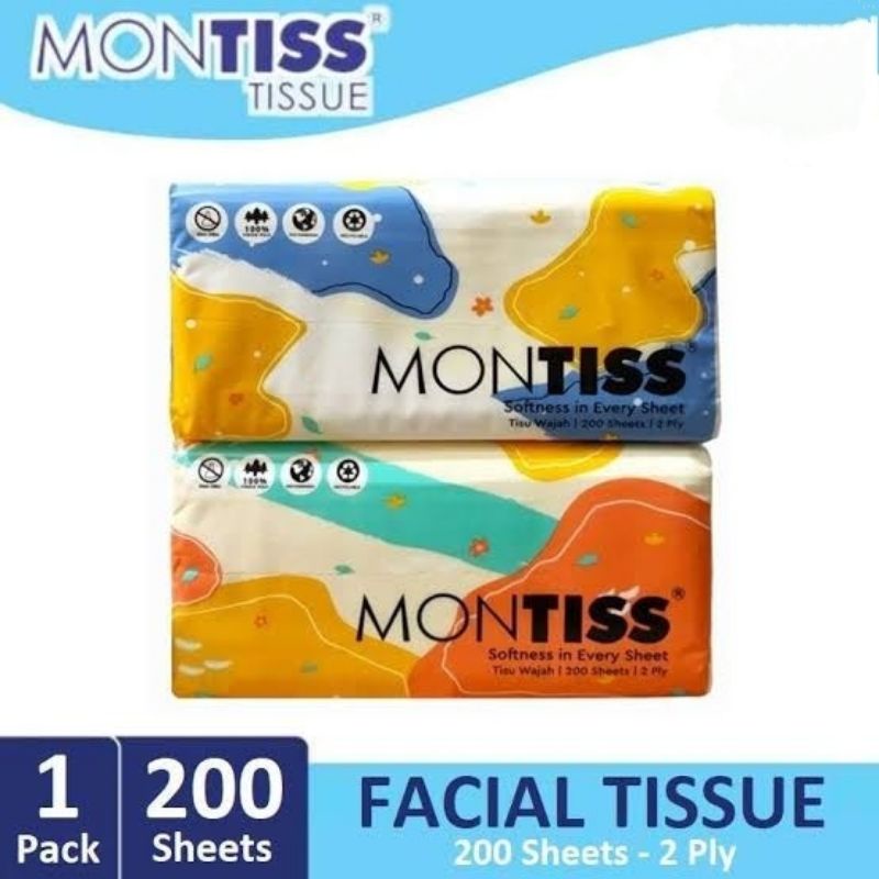 Jual FSFF Tisu Montiss / Facial Tissue 200 Sheets | Shopee Indonesia