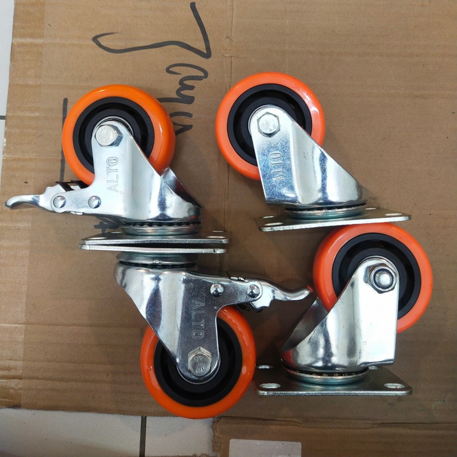 Jual Roda troli etalase PU Nylon 3Inch 75×32 Set 4roda Doubel Bering ...