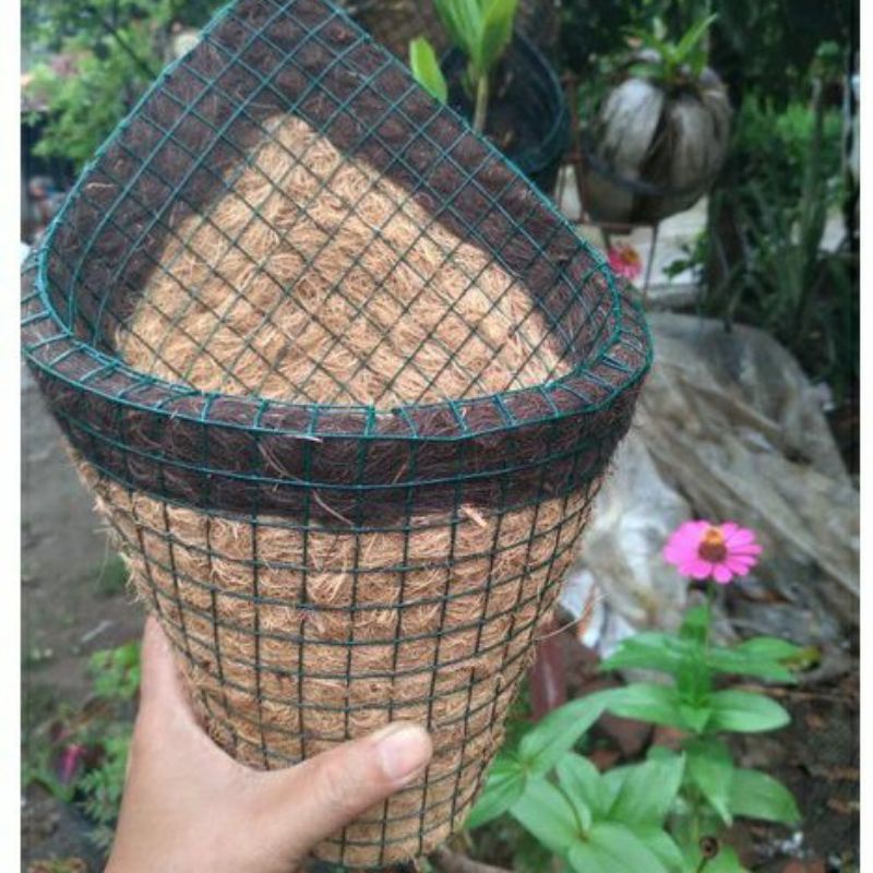 Jual Pot bunga sabut serabut kelapa kombinasi ijuk anggrek media tanam ...