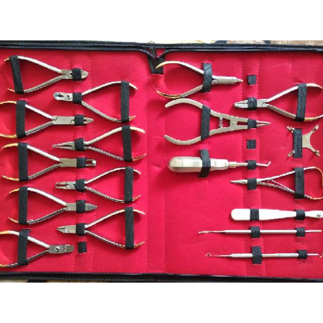 Jual Dental instrument TANG ORTHO set 19 pieces Orthodontic set pliers ...