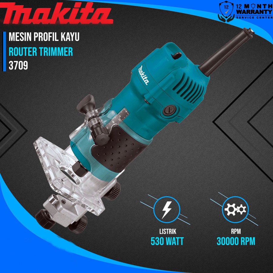 Jual Makita Mesin Profil Kayu 3709 Mesin Router Trimmer 530 Watt ...