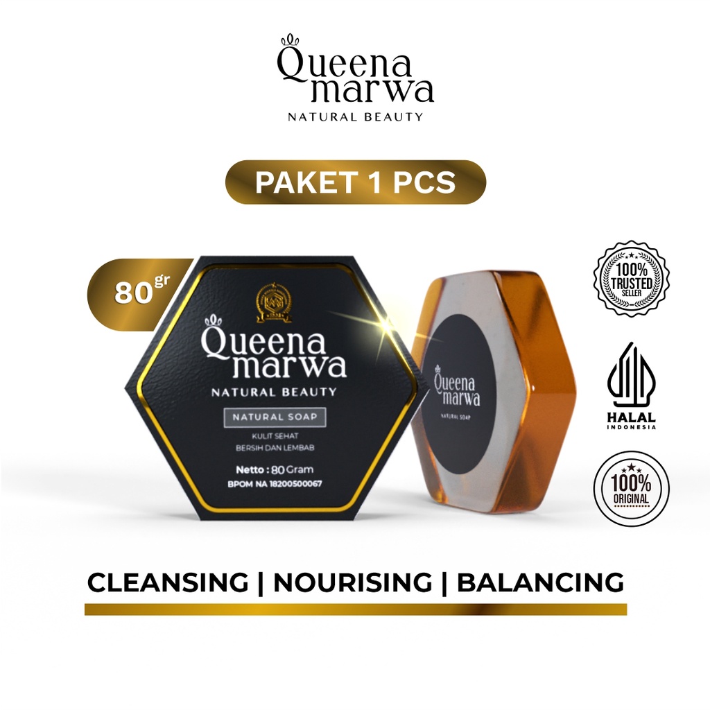 Jual Queena Marwa Natural Soap Facial Wash Pembersih Wajah Kusam dan ...