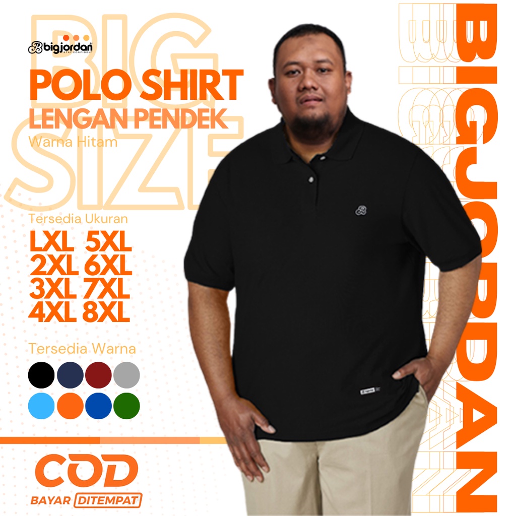 Jual Kaos kerah pria jumbo 4L 5L 6L 7L 8L baju polo shirt big size 4XL 5XL 6XL 7XL 8XL kaos ...