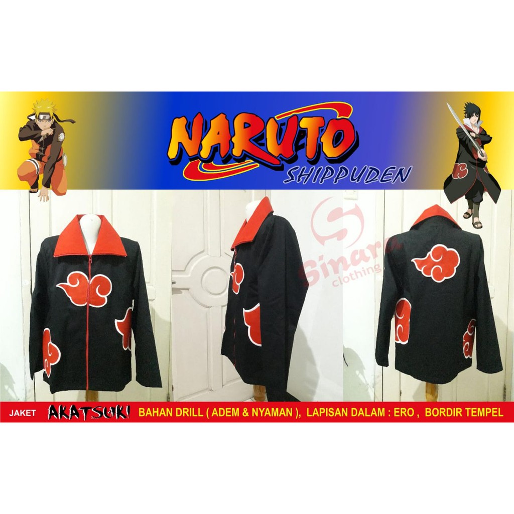 Jual Jaket Anime Naruto Akatsuki baju cosplay | Shopee Indonesia