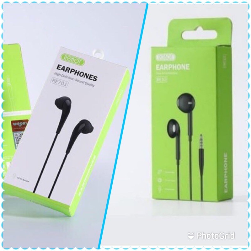 Jual Handsfree Headset Earphone ROBOT RE701 RE10 with mic ORIGINAL ...