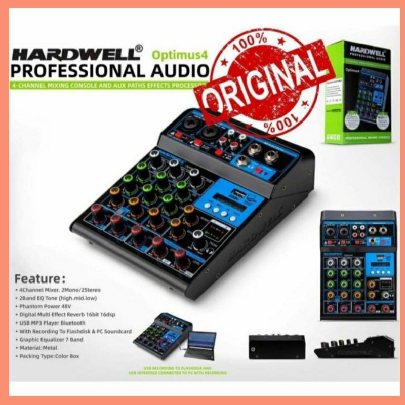 Jual Mixer HARDWELL Optimus 4 Channel Original Mixer Audio Profesional ...