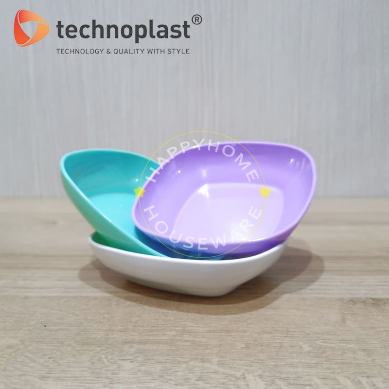 Jual TECHNOPLAST Fun-Tastic Lilac Set Of 3Pcs Plate/Piring Segi 5in Small | Shopee Indonesia