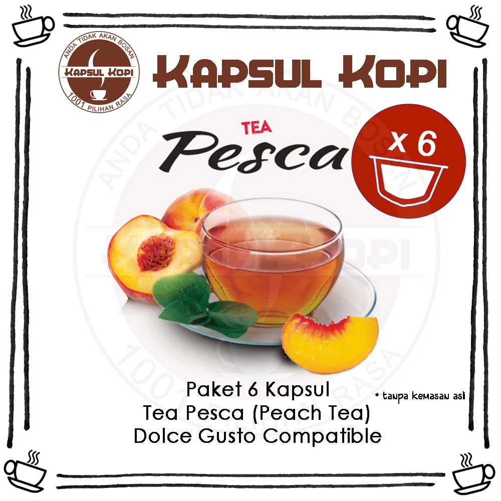 Jual Paket 6 Kapsul Kopi Tea Pesca Peach Tea Impor Dolce Gusto ...