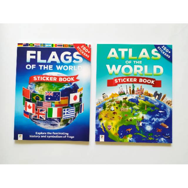 Jual Hinkler Sticker books Set: Flags of the World & Atlas of the World ...