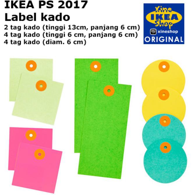 Jual Ikea Ps 2017 Label Kado Set Isi 10, Aneka Warna | Shopee Indonesia