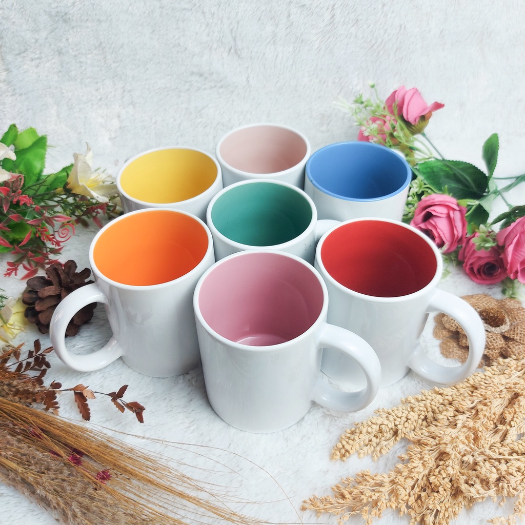 Jual Mug Gelas Warna Dalam 2 Warna Two Tone Gelas Cangkir 2 Warna ...